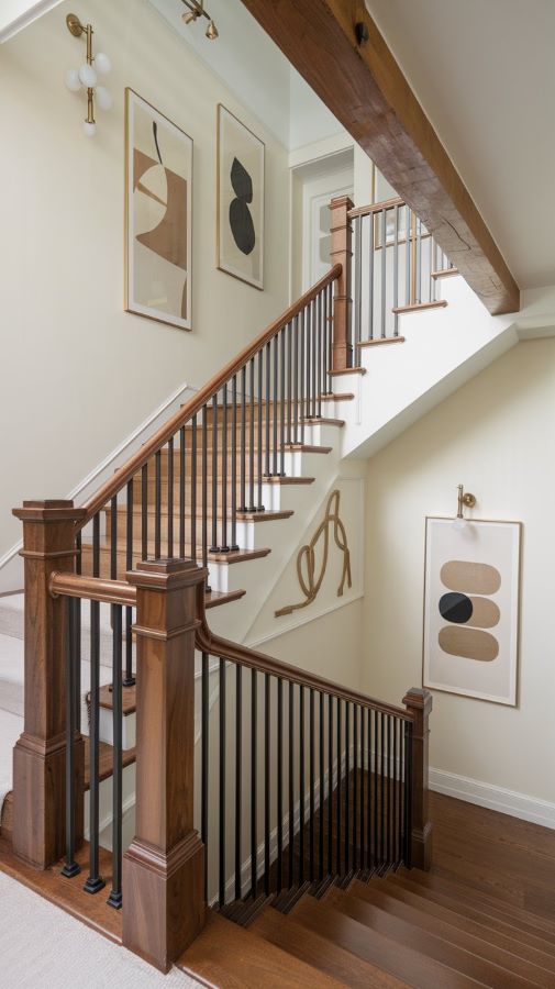 15 Farmhouse Stair Railing Ideas to Transform Your Entryway - KITCHEN ...