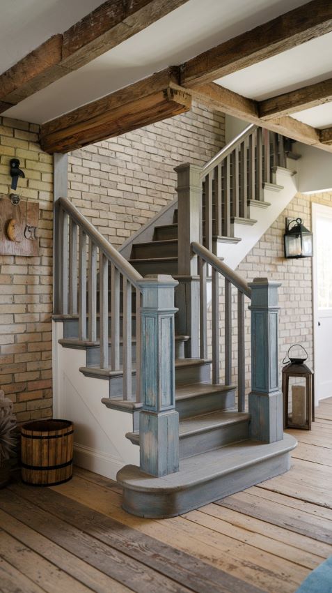 15 Farmhouse Stair Railing Ideas to Transform Your Entryway - KITCHEN ...